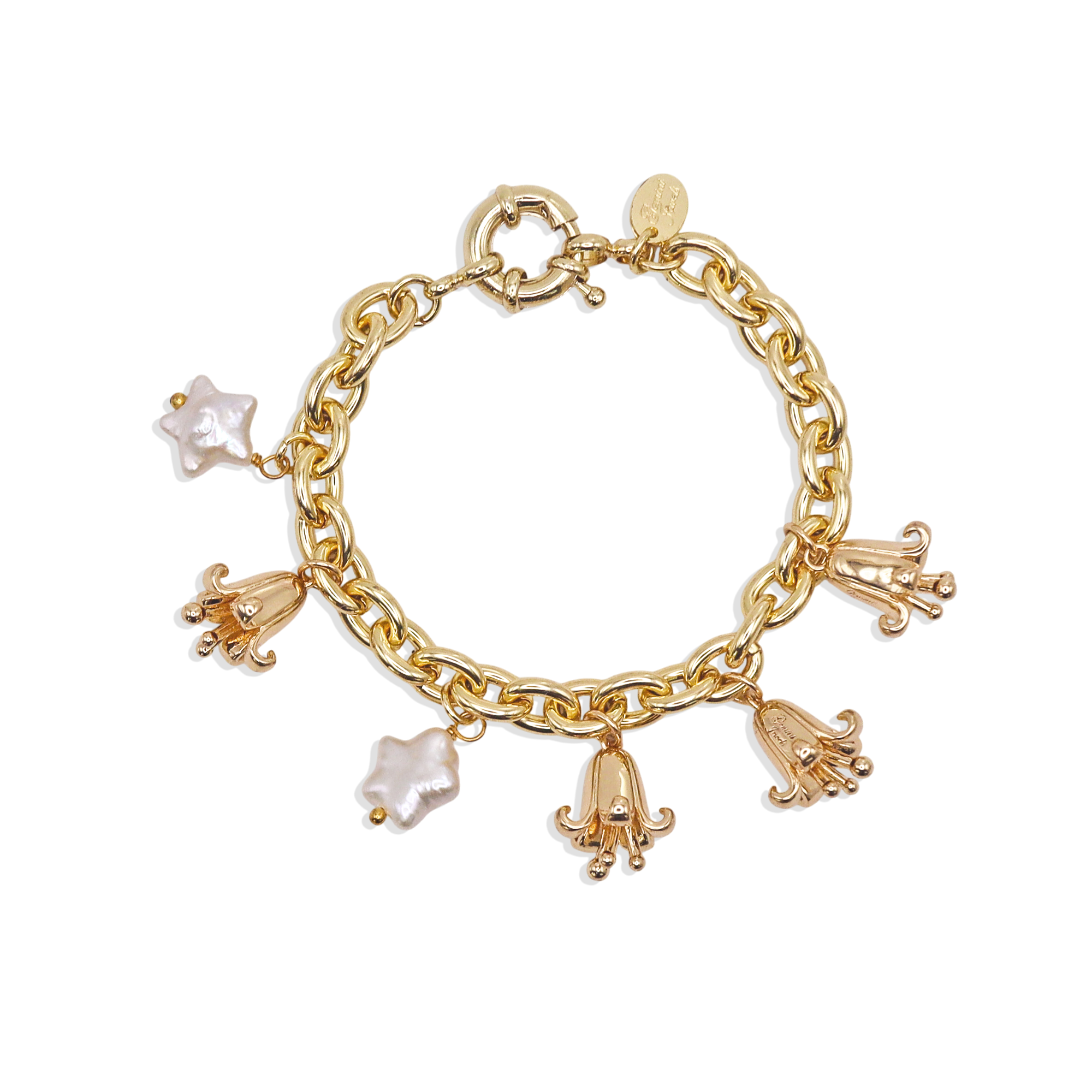 Bells and Stars Bracelet in Gold – Gemini Jewels