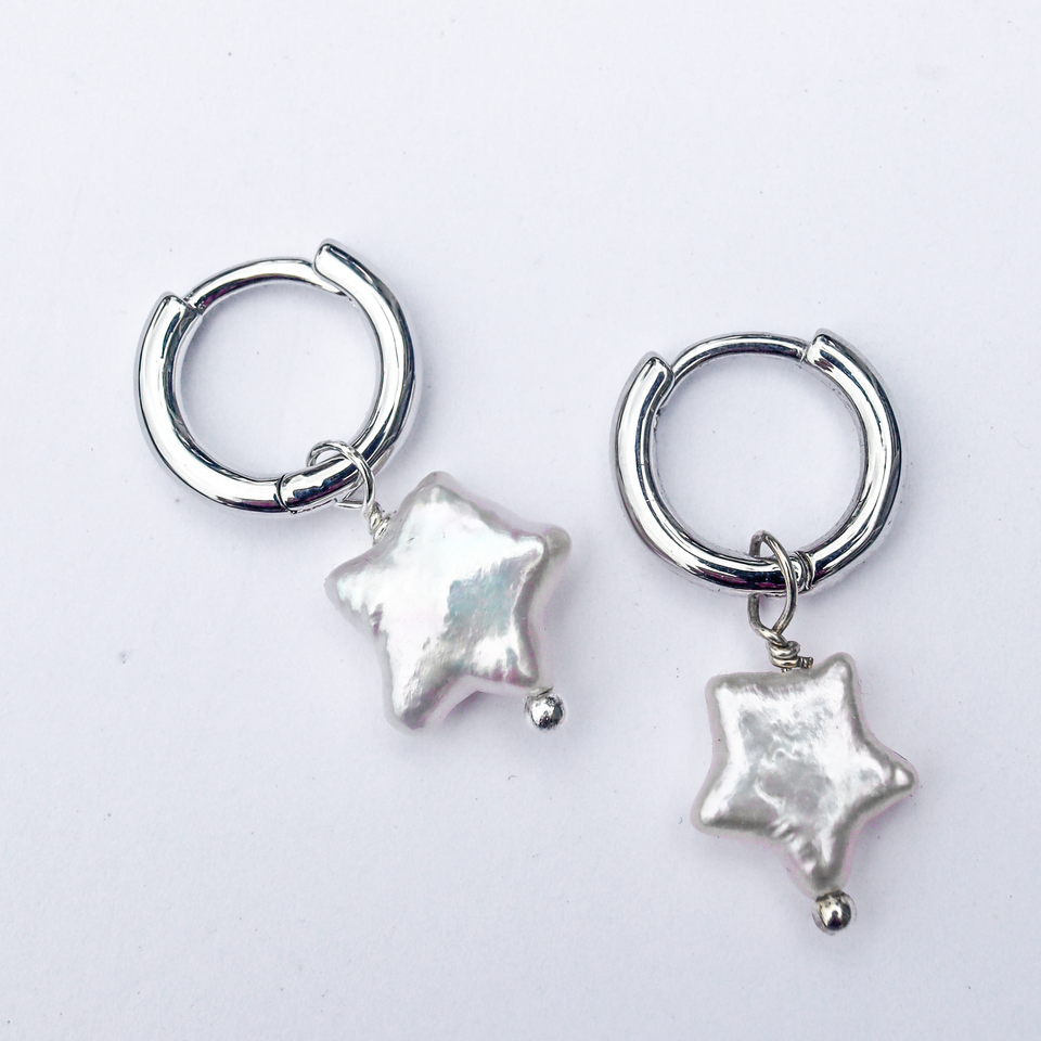 Stella Freshwater Pearl Star Earrings – Gemini Jewels
